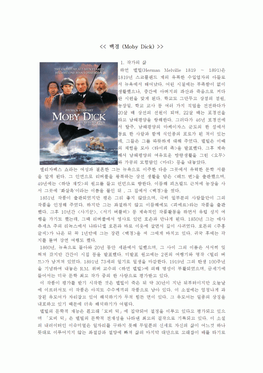 허먼 멜빌(Herman Melville)의 모비딕(Moby Dick)