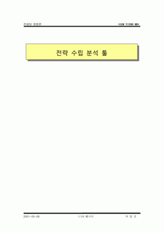 전략수립 분석 툴
