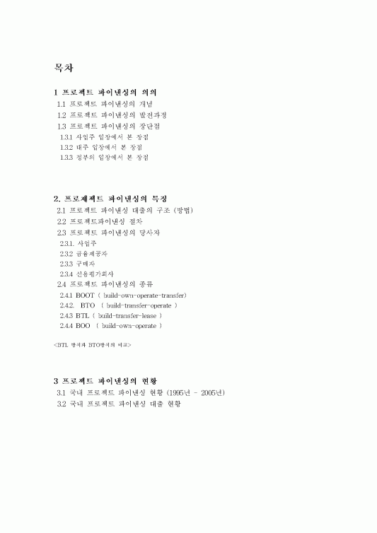 프로젝트 파이낸싱(PF)의 의의와 특징, 현황
