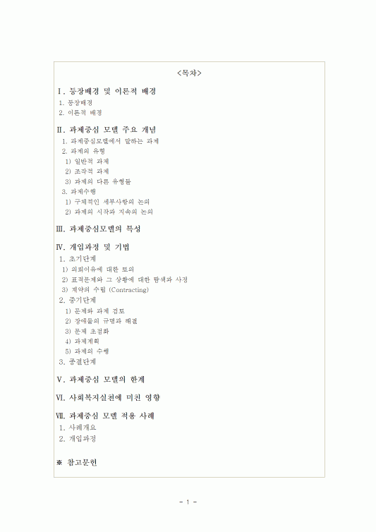 [실천기술론] 과제중심모델