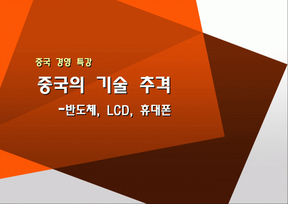 중국 기술 추격(반도체, LCD, 휴대폰)
