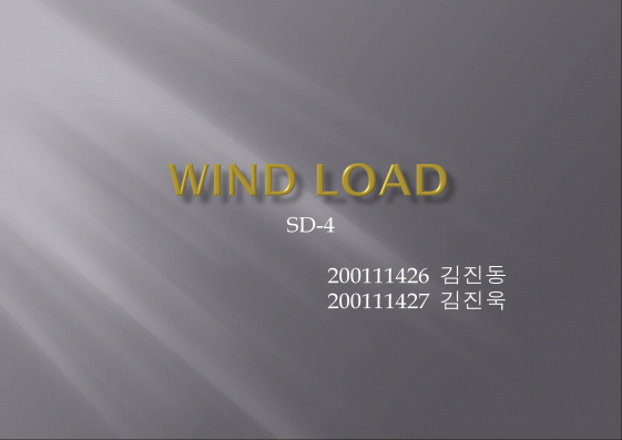 WIND LOAD SD-4 레포트 자료