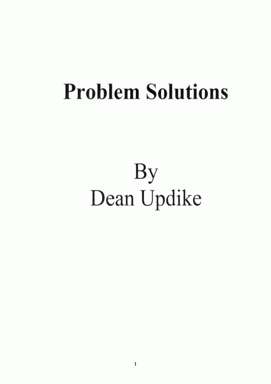 Beer_sol_01 (Problem Solutions by Dean Updlkie)