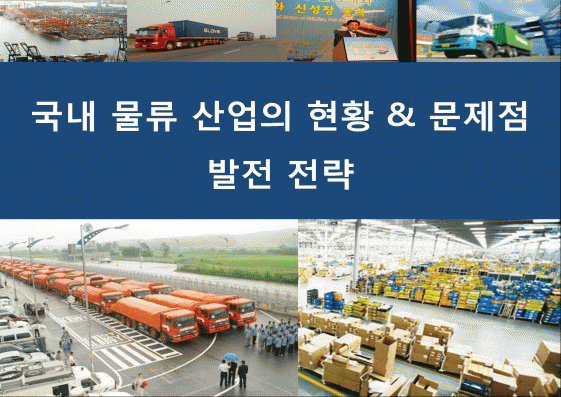 국내물류 산업의 현황과 물류 산업 발전 전략
