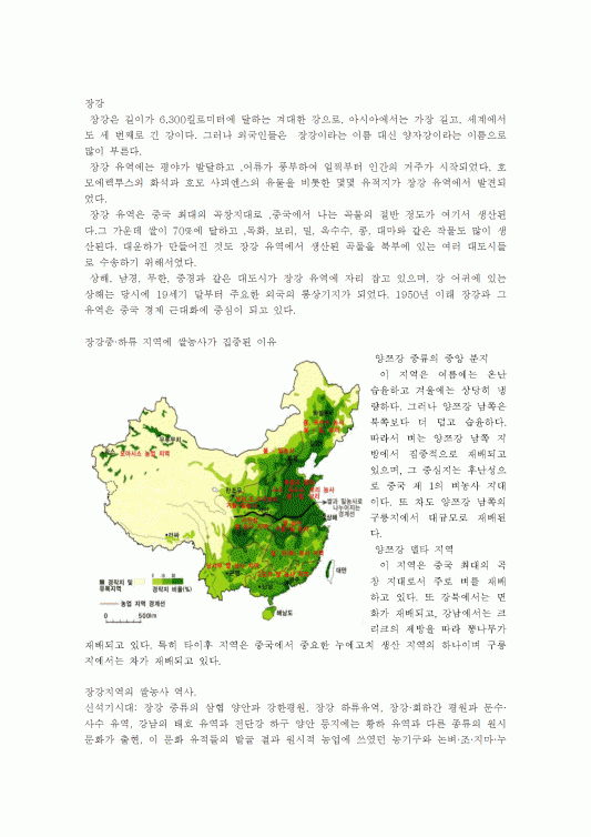 중국 장강지역 쌀농사 및 쌀로만든 음식