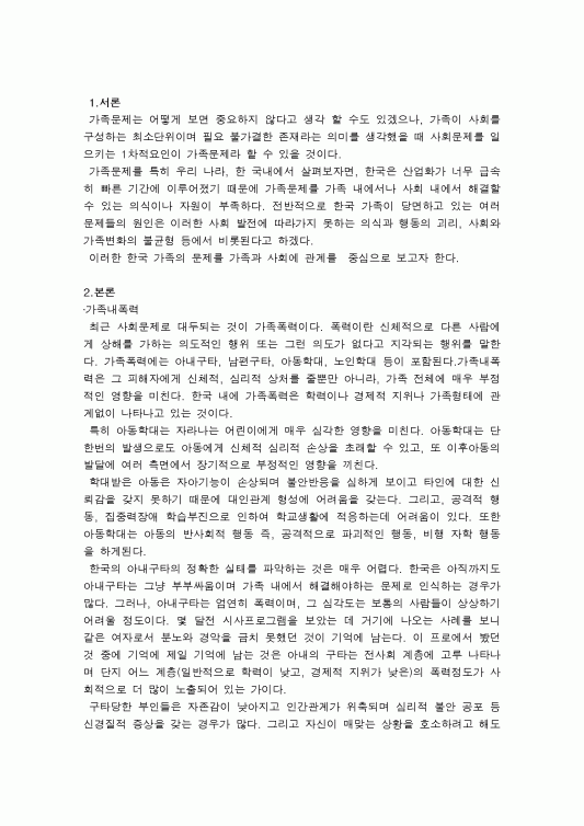 한국의가족문제