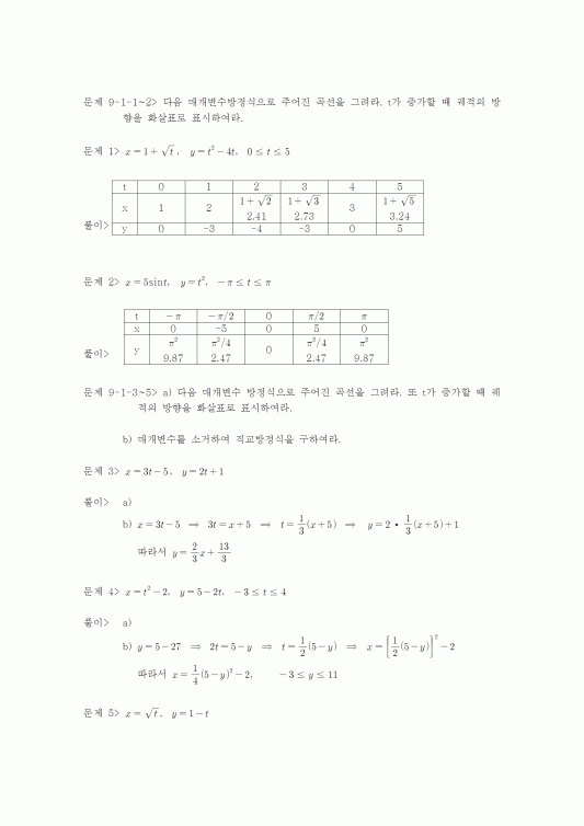 미적분학 9-1 레포트 자료