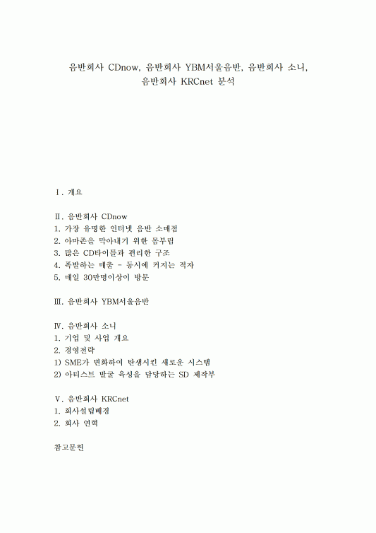 [음반회사][CDnow][YBM서울음반][소니][KRCnet][CDnow][음반회사 YBM서울음반][음반회사 소니][음반회사 KRCnet]음반회사 CDnow, 음반회사 YBM서울음반, 음반회사 소니, 음반회사 KRCnet 분석