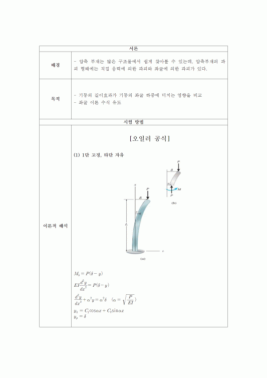 기계공학실험 보고서[좌굴]