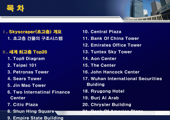 Skyscraper Report0초고층빌딩 사례조사
