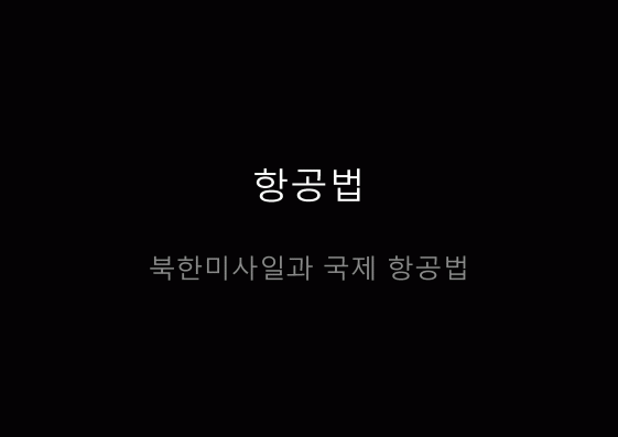 북한미사일과 국제항공법.ppt