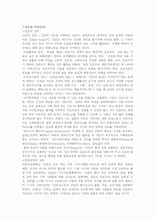 간호의 정의 레포트 자료