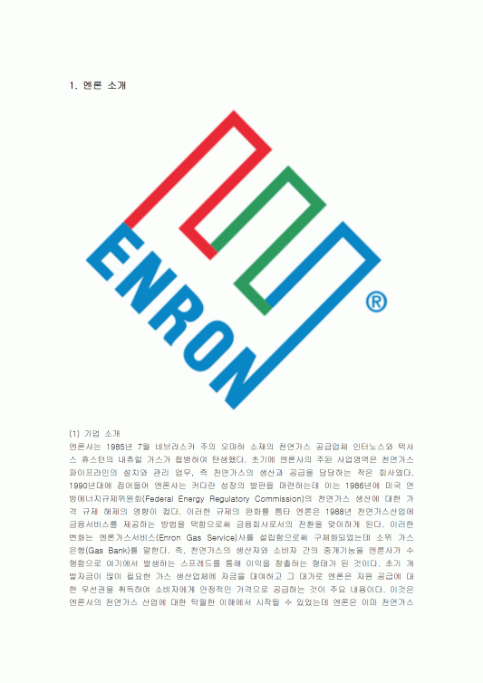 엔론 사태의 문제점 분석과 시사점