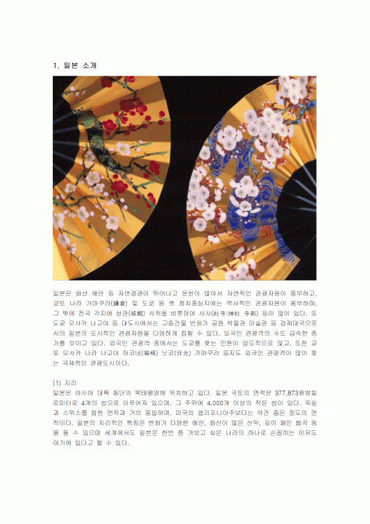 일본의 관광정책과 자원 분석