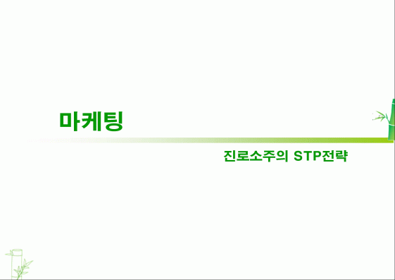 진로소주의STP전략