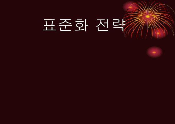 표준화전략 레포트 자료