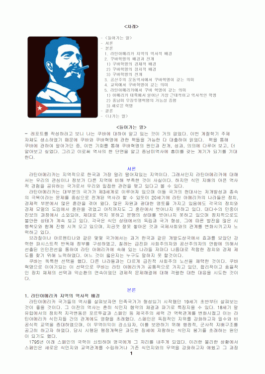 쿠바혁명과공산주의그리고라틴아메리카