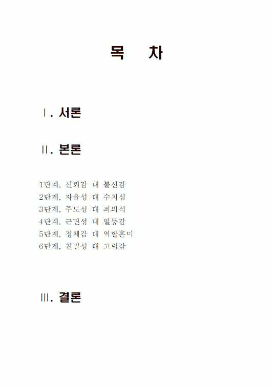 에릭슨 (Erikson) 이론 - 나의 발달과업
