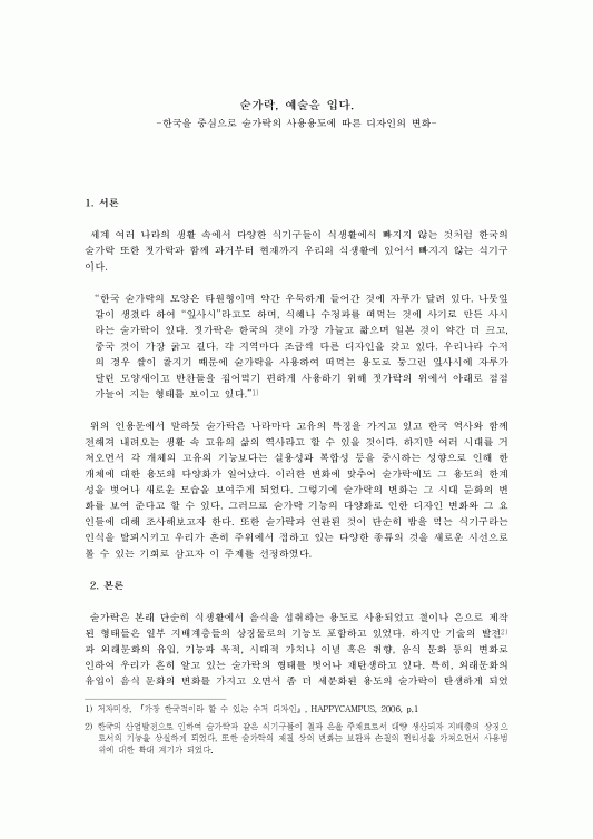숟가락 예술을 입다.