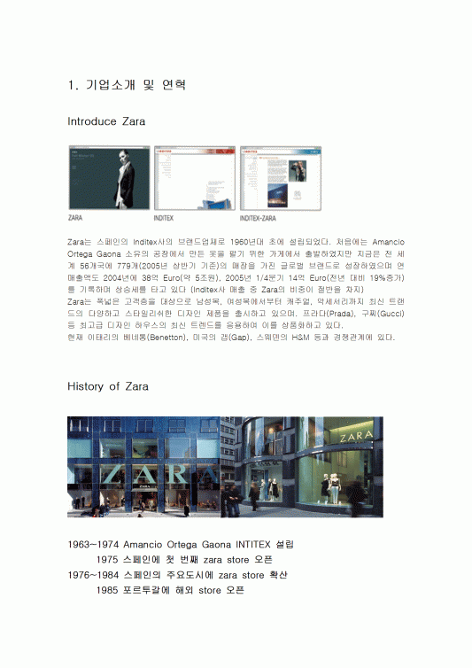 zara사의 경영전략 분석