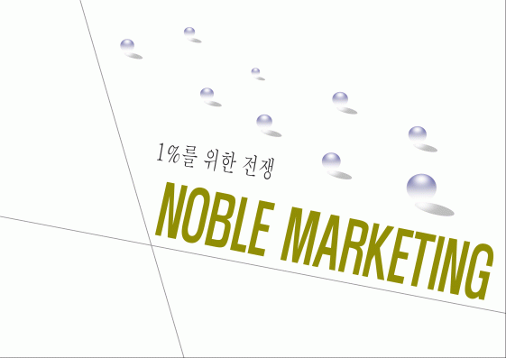 [마케팅관리] 1%를 위한 전쟁 - 노블 마케팅(NOBLE MARKETING)에 대하여