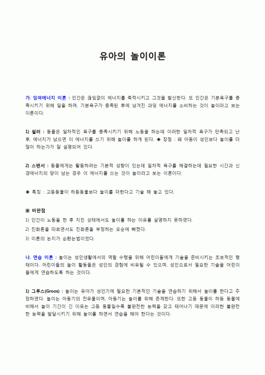 [아동가족]유아의 놀이이론