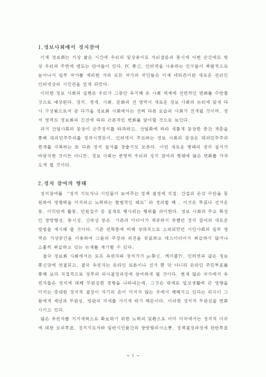 정보화와 정치참여