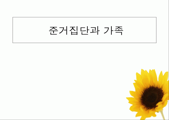 준거집단과 가족