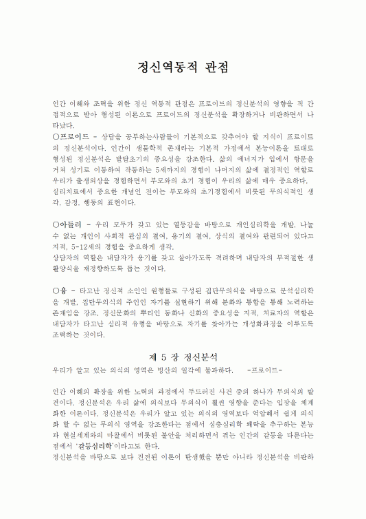 정신역동적 관점