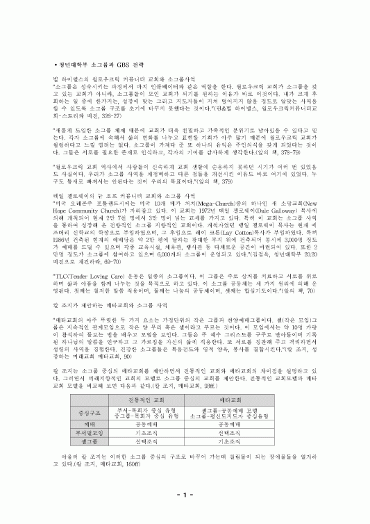 [실천신학] 청년대학부 소그룹과 GBS 전략