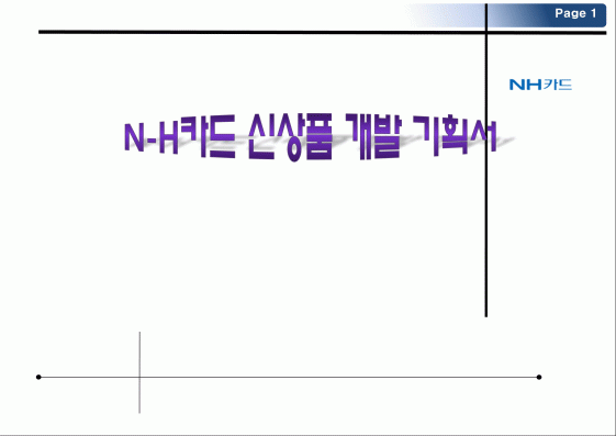 농협 N-h카드(CARD) 신상품 개발 기획서