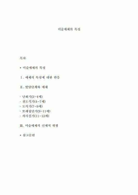 미술매체의 특성