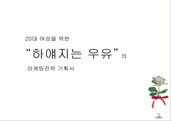 20대 여성을 위한 하얘지는 우유 마케팅전략 기획서