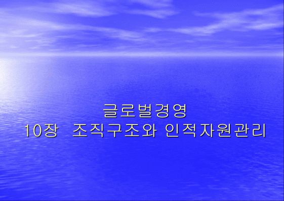 [글로벌경영] 조직구조와 인적자원관리