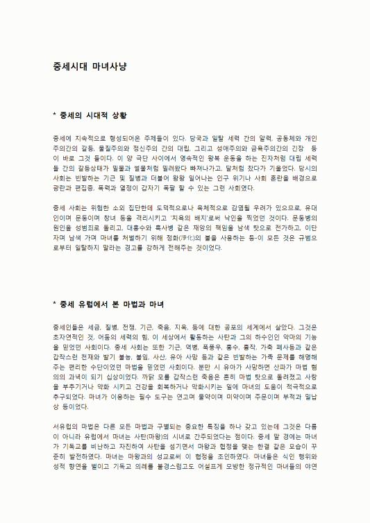 중세시대 마녀사냥
