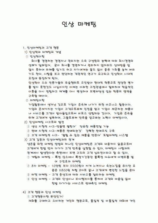 인상 마케팅 레포트 자료