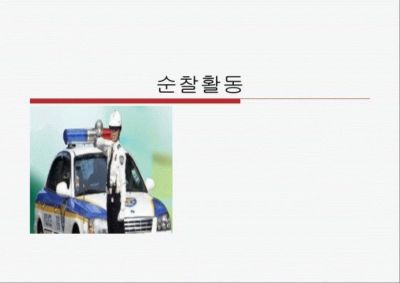 순찰활동 레포트 자료