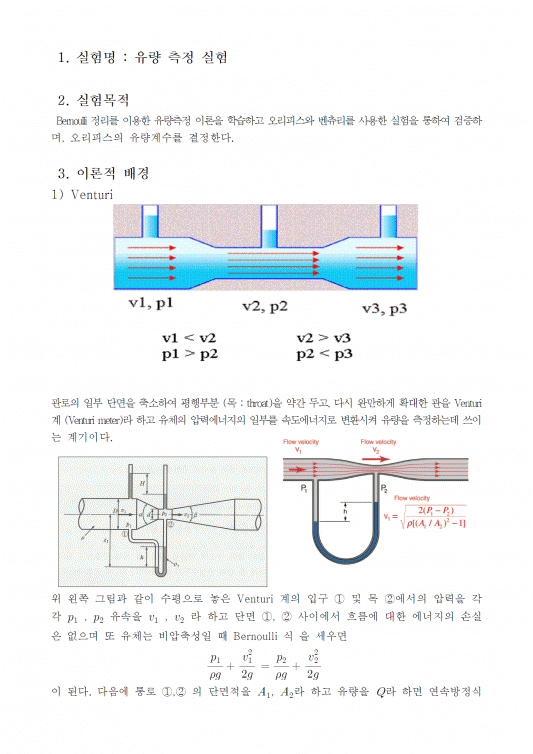 유량 측정 실험