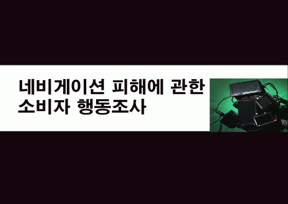 네비게이션 피해에 관한 소비자 행동조사
