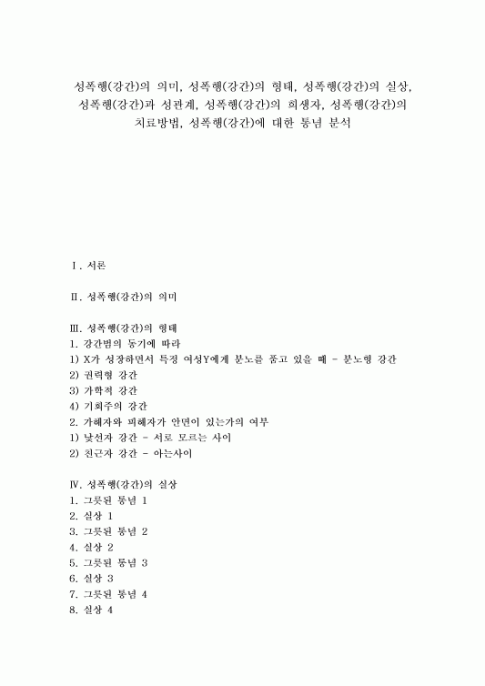 [성폭행][강간][성폭력][성관계][성폭행 치료방법]성폭행(강간)의 의미, 성폭행(강간)의 형태, 성폭행(강간) 실상, 성폭행(강간)과 성관계, 성폭행(강간) 희생자, 성폭행(강간) 치료방법, 성폭행(강간)에 대한 통념