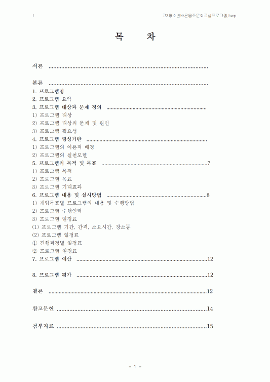 수능 이후의 고3 청소년 음주 예방 프로그램- 고3 청소년 바른 음주 문화 교실