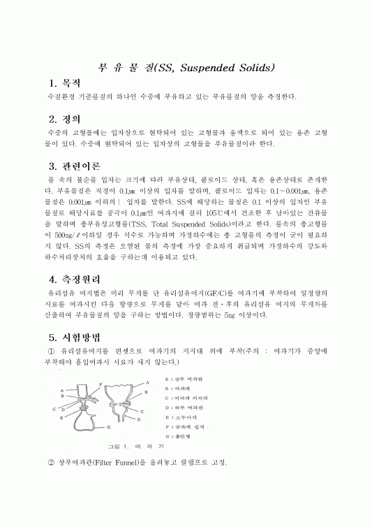 부유물질 (SS, Suspended Solids)