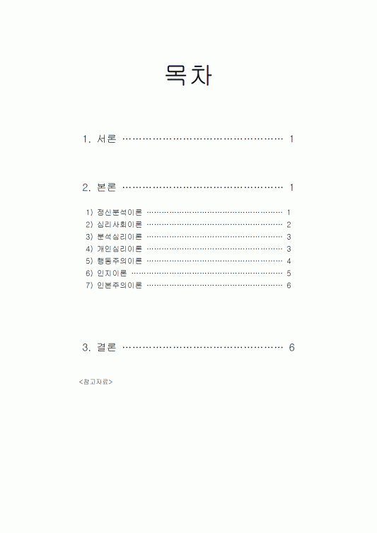 [인행사] 성격이론 비교 분석