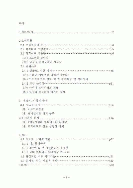 화학비료 레포트 자료
