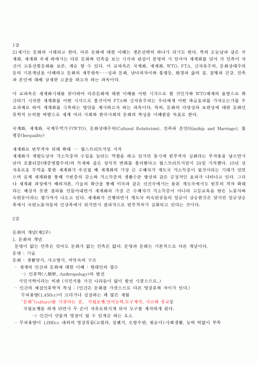 [국제문화의이해]중간고사 최종정리본