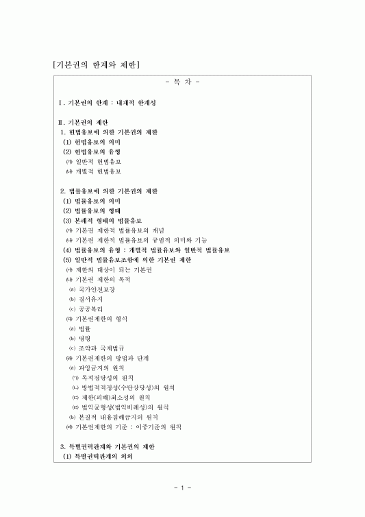[헌법]기본권의 한계와 제한