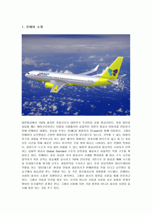 저가항공 산업 분석과 진에어의 전략 방안