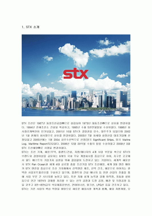 STX 그룹의 핵심역량 분석