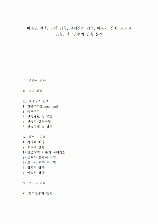 [건축][비잔틴][고딕][르네상스][바로크][비잔틴 건축][고딕 건축][르네상스 건축][바로크 건축][로코코 건축][신고전주의 건축]비잔틴 건축, 고딕 건축, 르네상스 건축, 바로크 건축, 로코코 건축, 신고전주의 건축