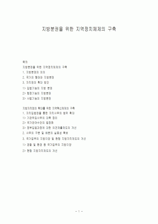 지방분권을 위한 지역정치체제의 구축